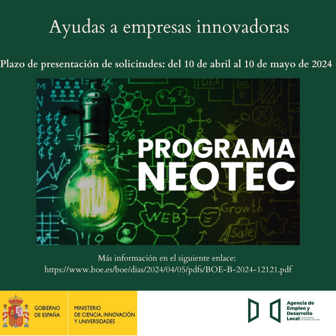 Convocatoria para el año 2024 de ayudas destinadas a nuevos proyectos empresariales de empresas ...